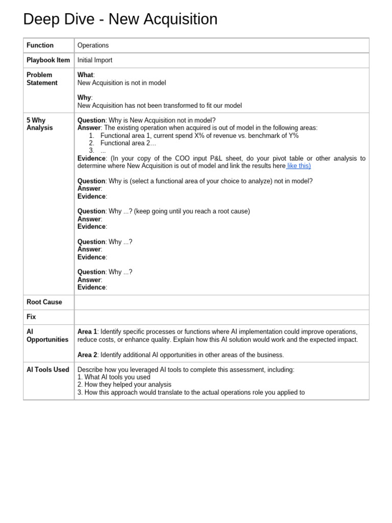 Deep Dive 1 - Template | PDF