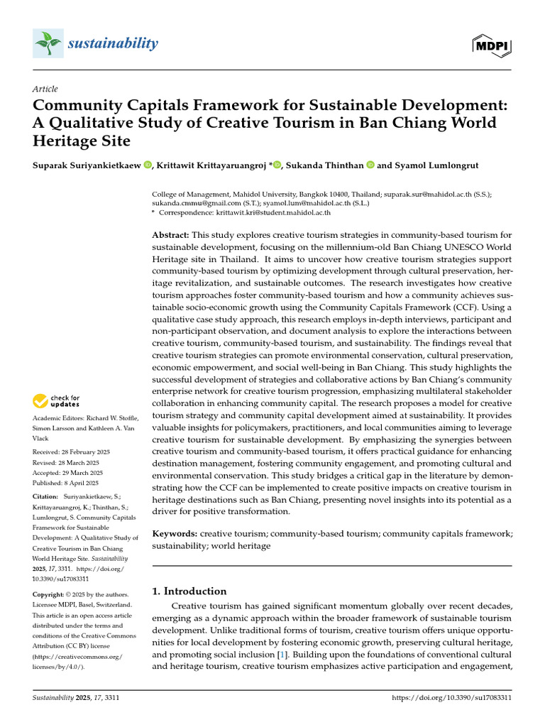 Creative Tourism for Sustainable Development | PDF | Tourism ...