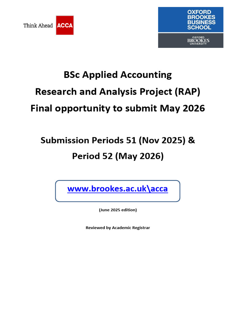 BSc Applied Accounting RAP Guide | PDF | Evaluation | Sustainability