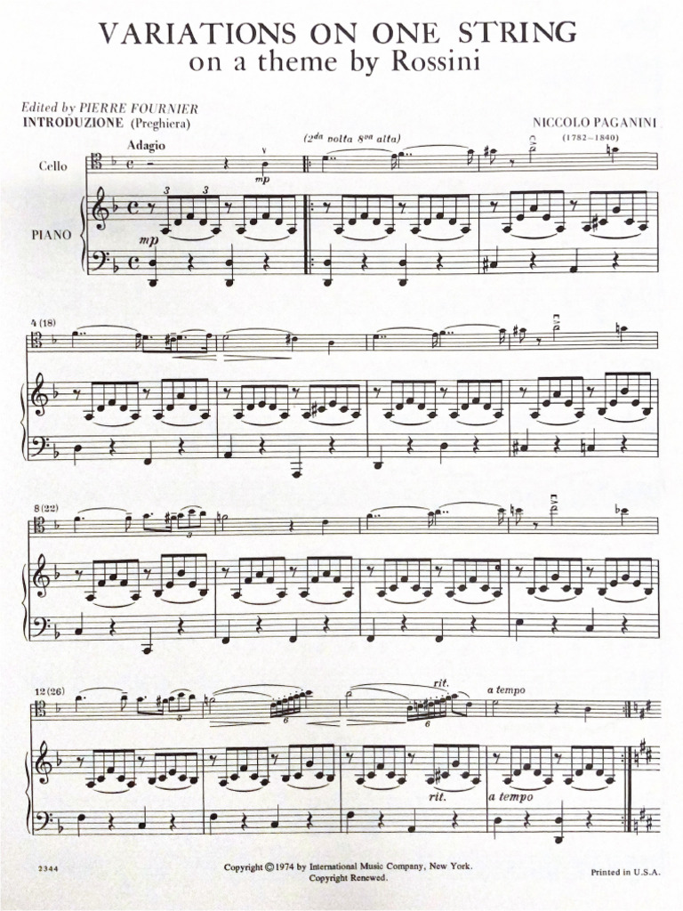 Paganini Rossini Variations Score | PDF