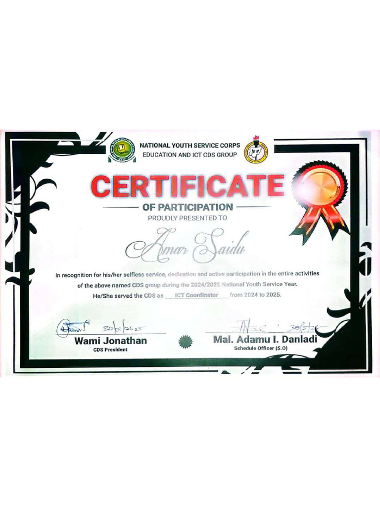 Cds Certificate | PDF