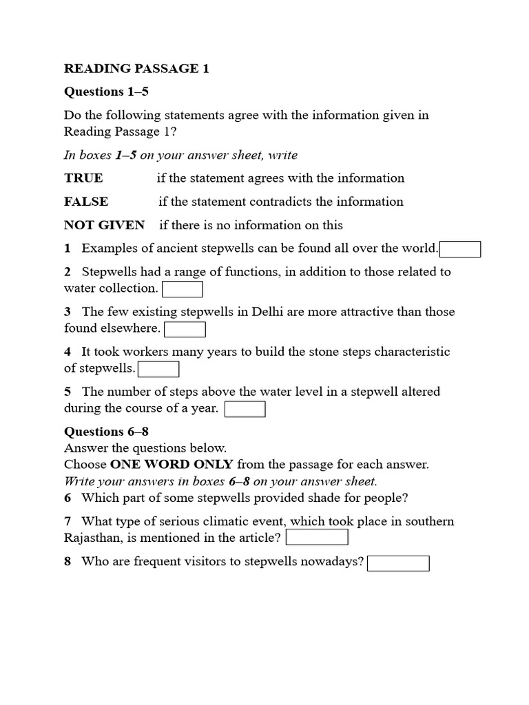 IELTS Reading Passage Practice Test | PDF