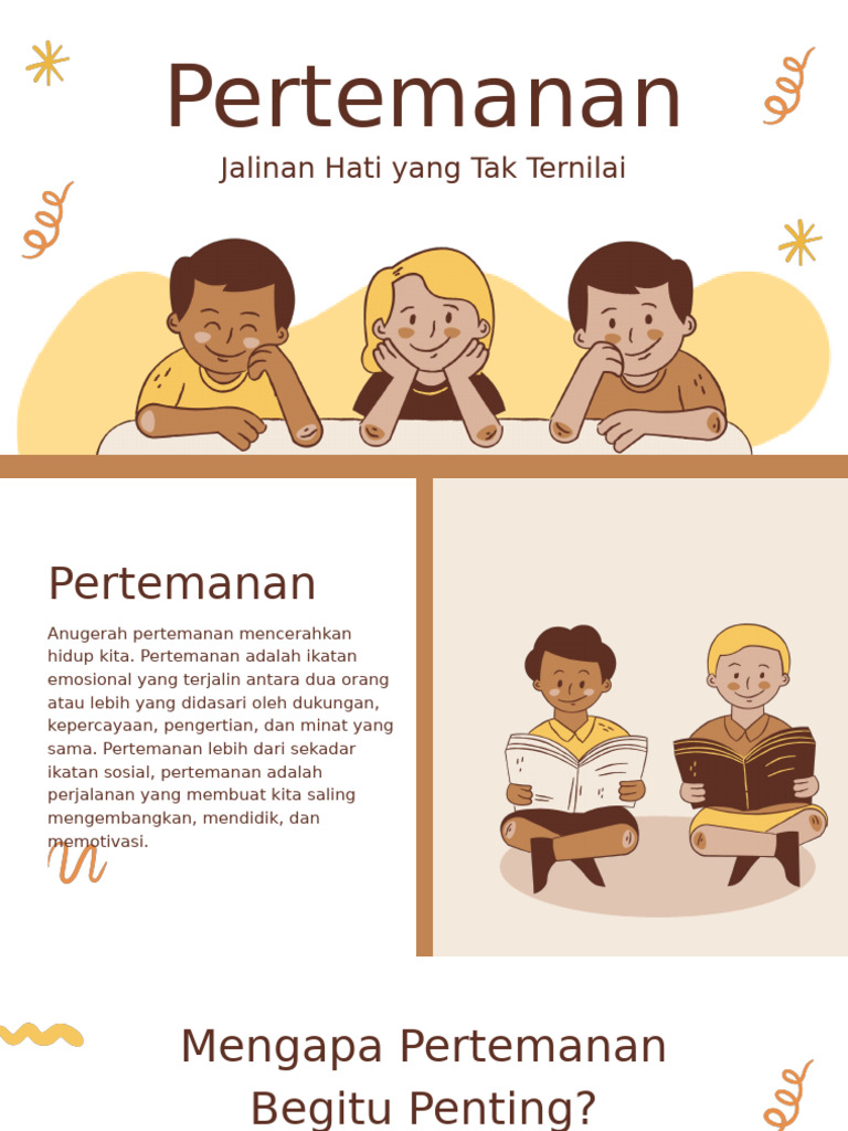 Pertemanan Presentasi Coklat Dan Kuning Ilustrasi | PDF