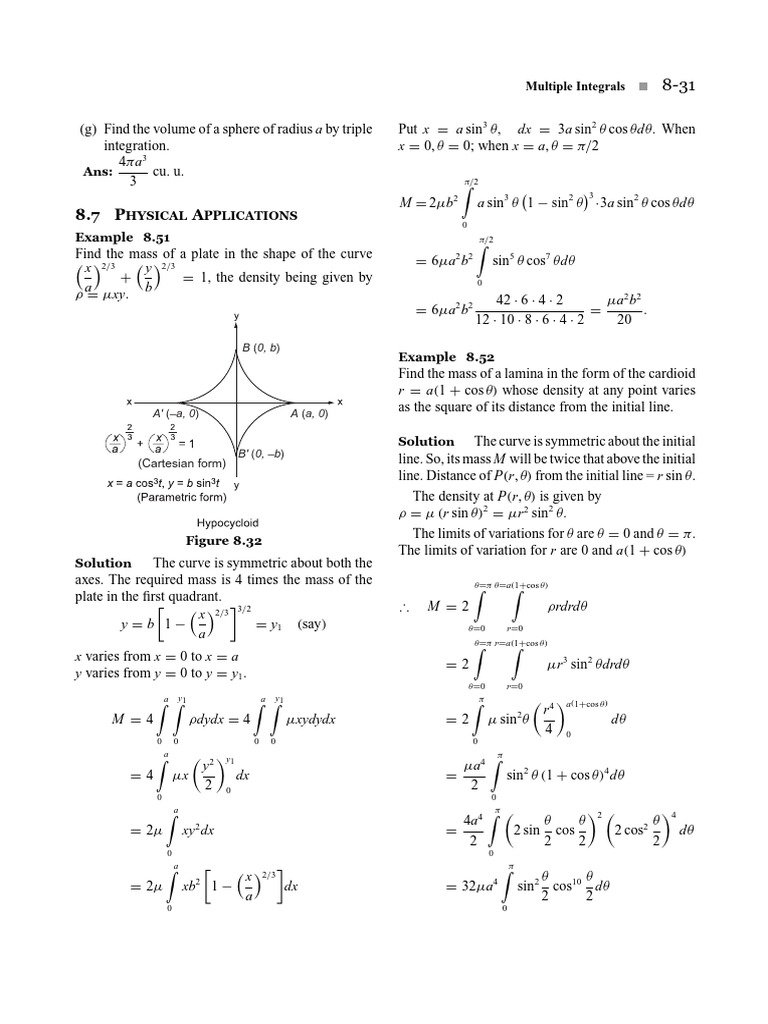 Engineering Mathematics I - (8. Multiple Integrals) | PDF | Coordinate ...