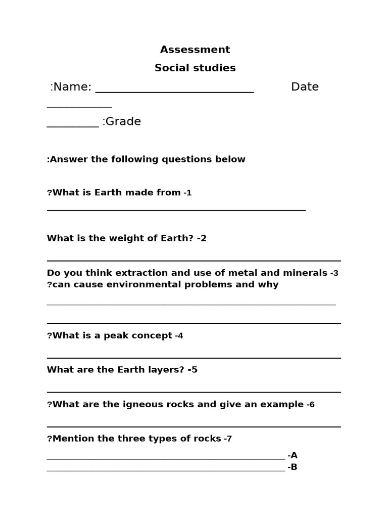 Earth Science Assessment Questions | PDF