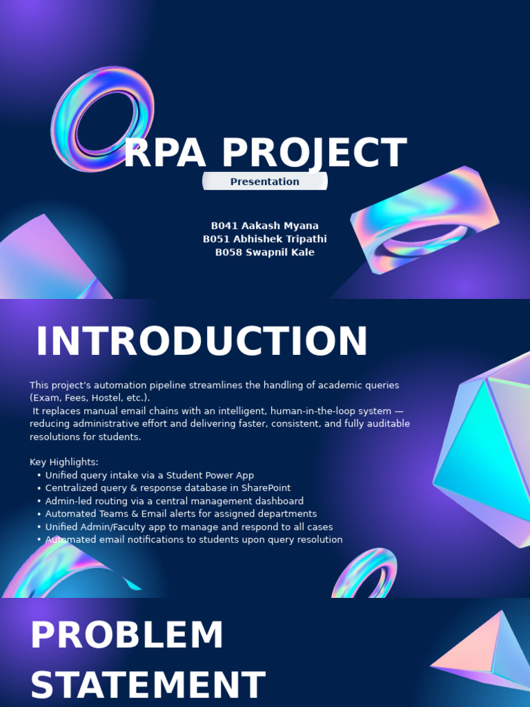 B041,51,58 Rpa Project PPT | PDF | Share Point | Automation