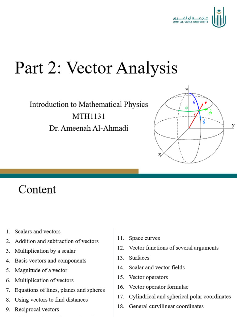 Part 2 Vector Analysis | PDF | Euclidean Vector | Line (Geometry)