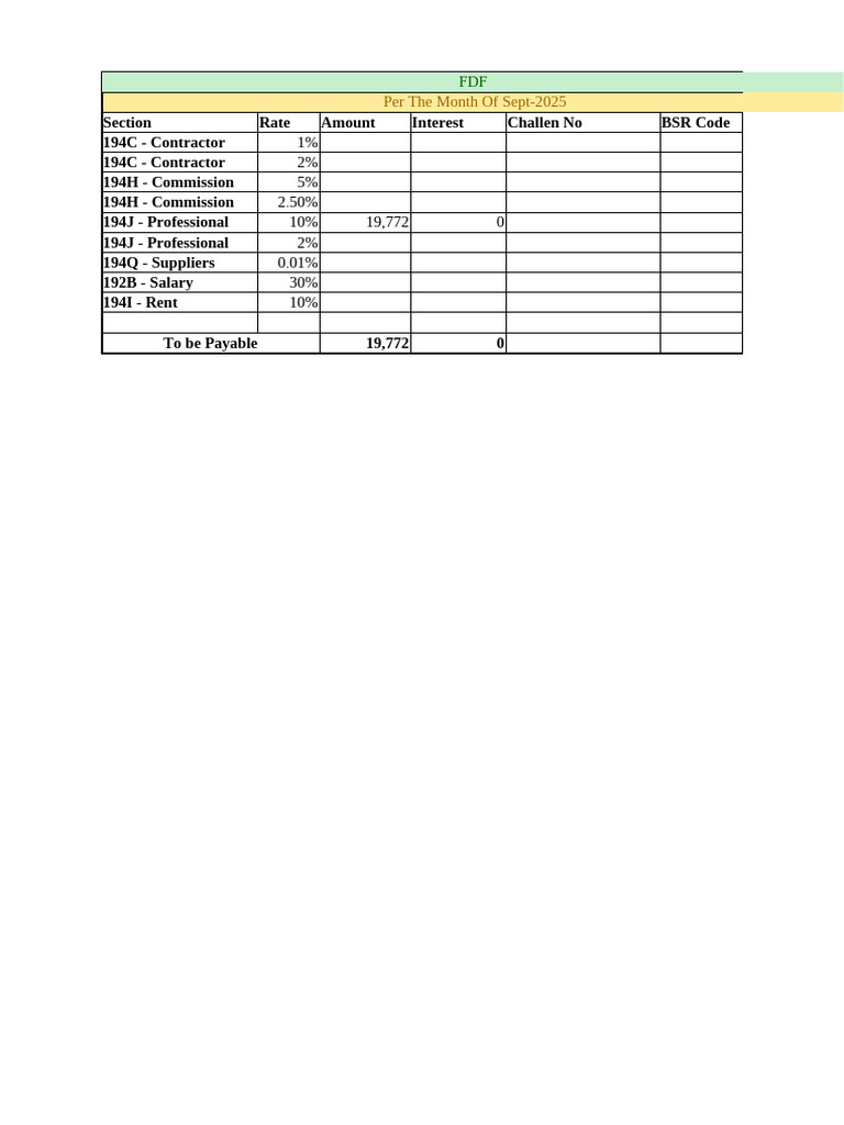TDS Calculation Sept-25 | PDF