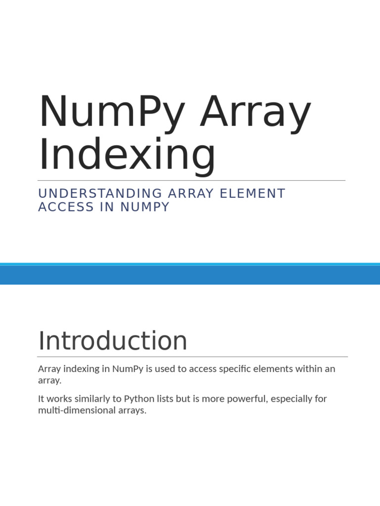 NumPy Array Indexing | PDF | Computer Programming