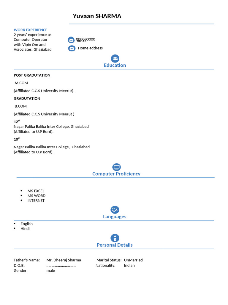 Yuvaan Sharma's Educational and Work Profile | PDF