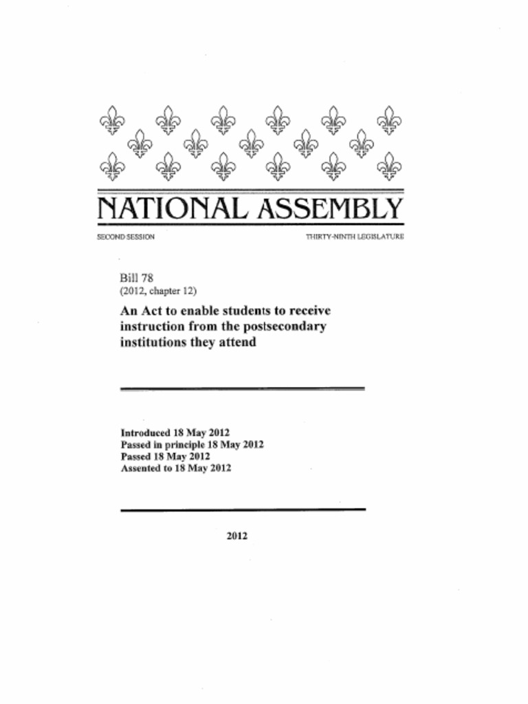 Bill 78 (English) | PDF