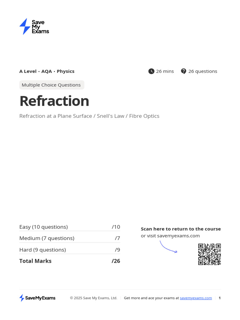 3 5 Refraction kVbxNxPhyGGJRYxQ | PDF | Refraction | Refractive Index