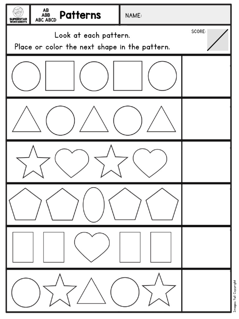 Pattern Worksheet Shapes | PDF