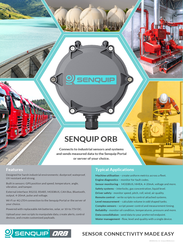 Senquip ORB: Industrial Sensor Solutions | PDF | Sensor | Computing