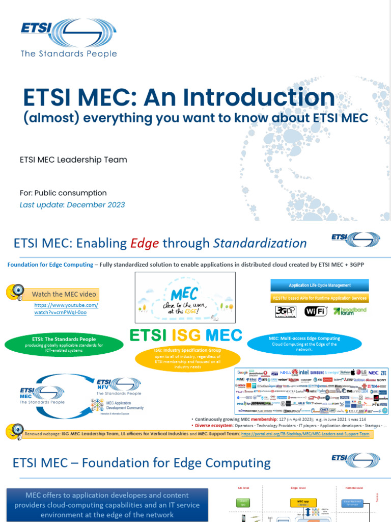 ETSI MEC Architecture Overview | PDF | Computing | Information Technology