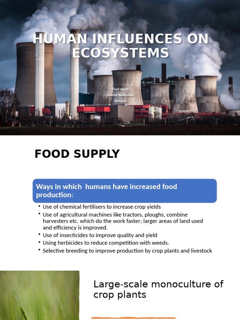 Human Impact on Ecosystems: Food, Habitat, Pollution | PDF | Greenhouse ...