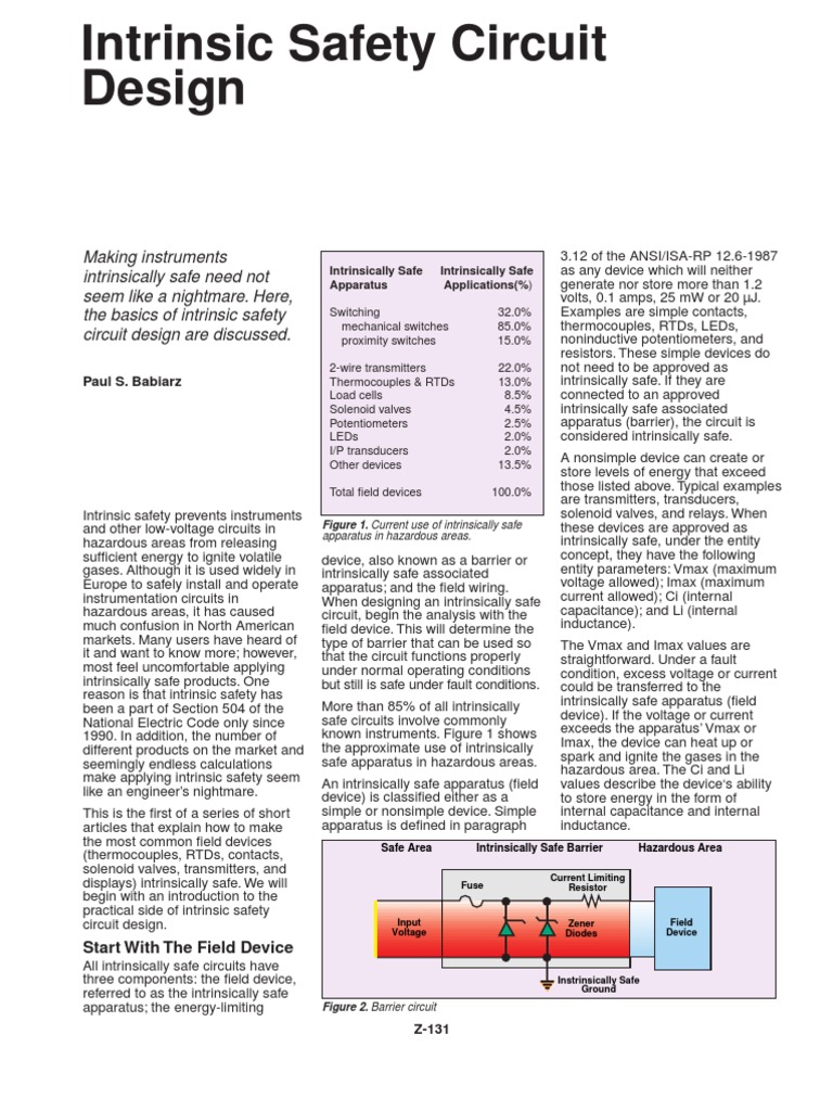 Intrinsic Safety Circuit Design | PDF | Switch | Amplifier