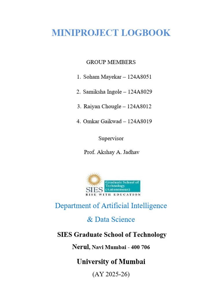 CAREBLOOM - Logbook Mini Project 1A | PDF | Engineering | Artificial Intelligence