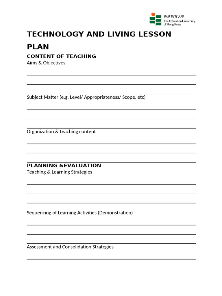 Technology and Living Lesson Plan Guide | PDF
