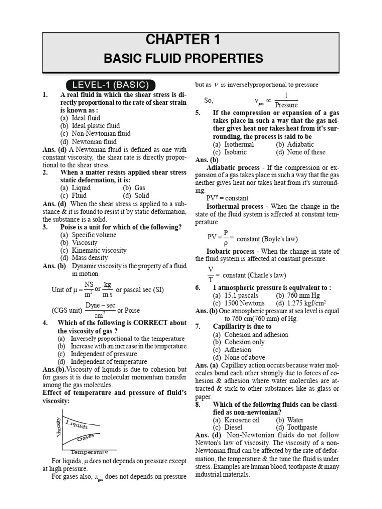 Fluid Properties and Viscosity Basics | PDF | Pressure Measurement ...