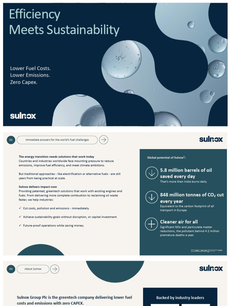 Sulnox Corporate Deck | PDF | Combustion | Fuels