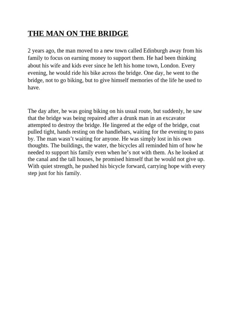 The Man On The Bridge Story (Indian Story Yas) | PDF