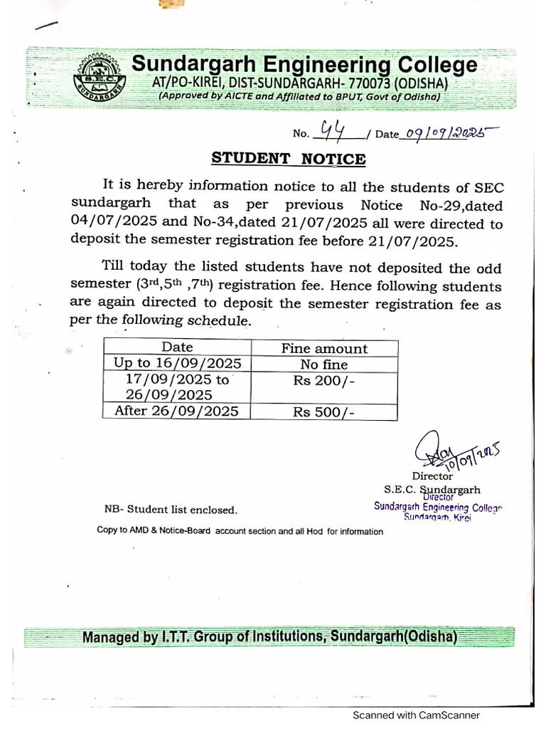 Student Notice | PDF
