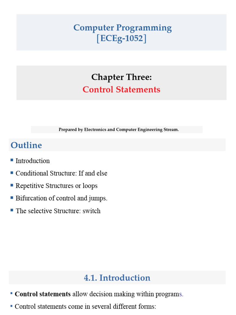 Chapter 3 Computer Programmingodp-1_250331_041044 | PDF | Control Flow | Namespace