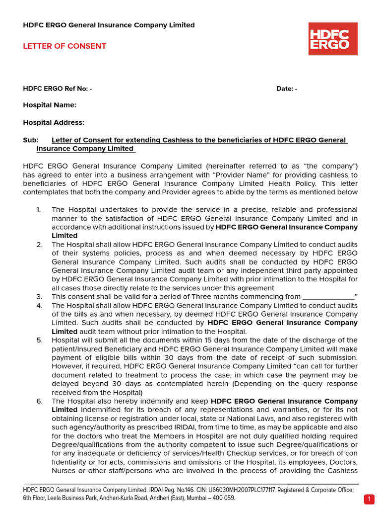 Consent Letter Apr 25 | PDF | Insurance | Private Law