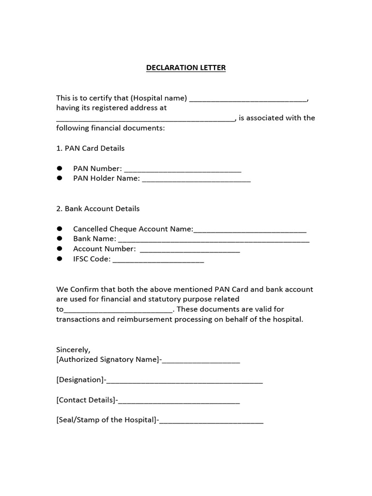 Declaration Letter | PDF