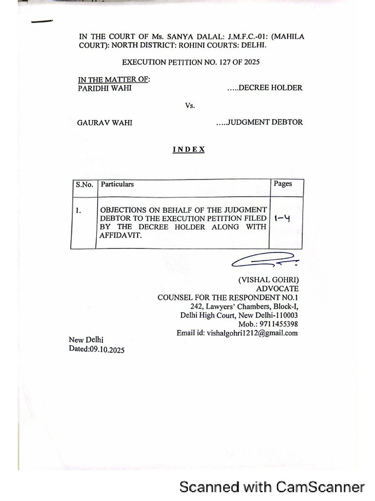Objection To The Execution | PDF