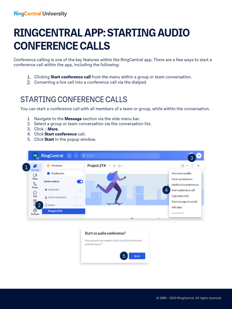 RCA Starting Audio Conference Calls | PDF