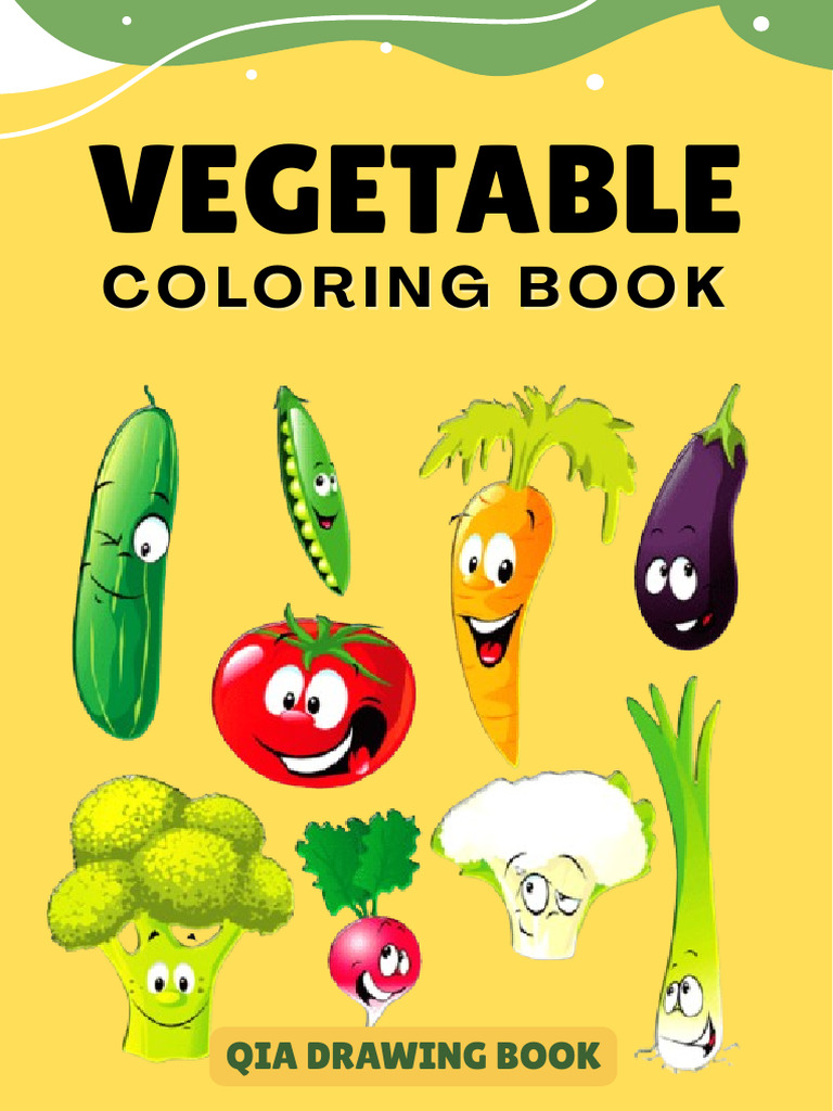 Vegetable Coloring Booklet in Fun Illustrative Style | PDF