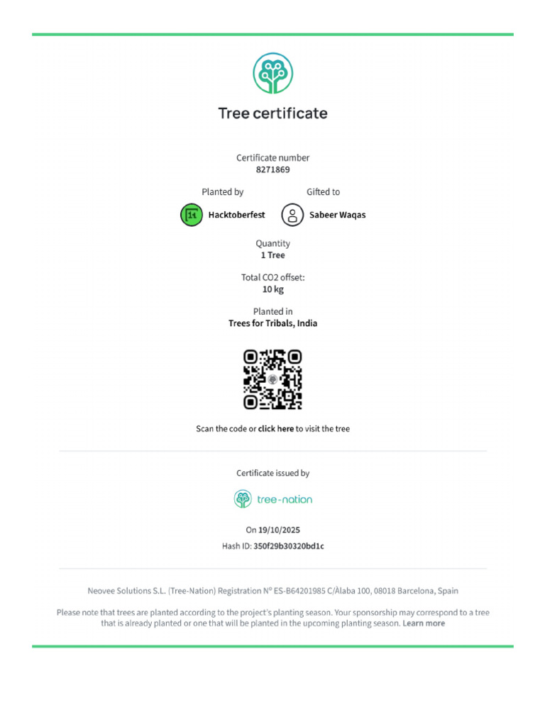 Tree Certificate 350f29b30320bd1c | PDF