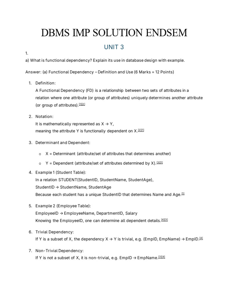 Dbms Imp Solution | PDF | Database Index | Databases