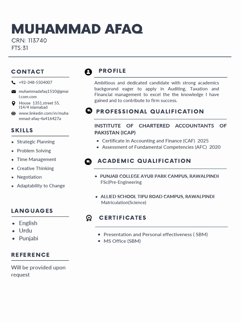 Afaq CV | PDF