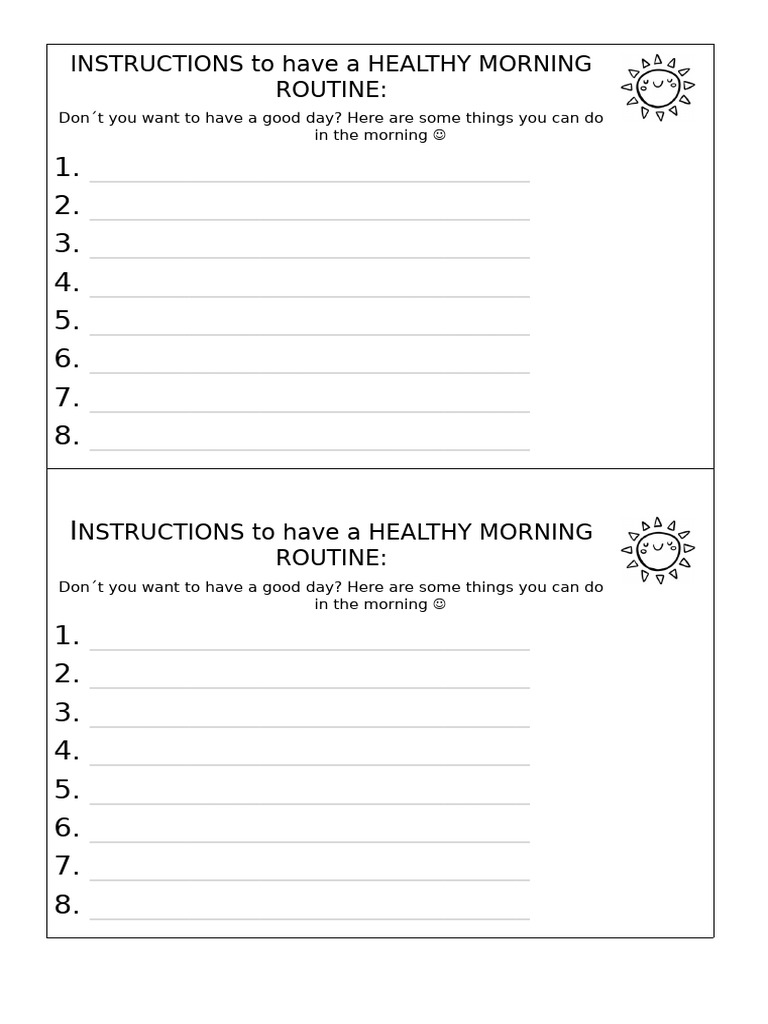 Instructions To Have A Healthy Morning Routine | PDF