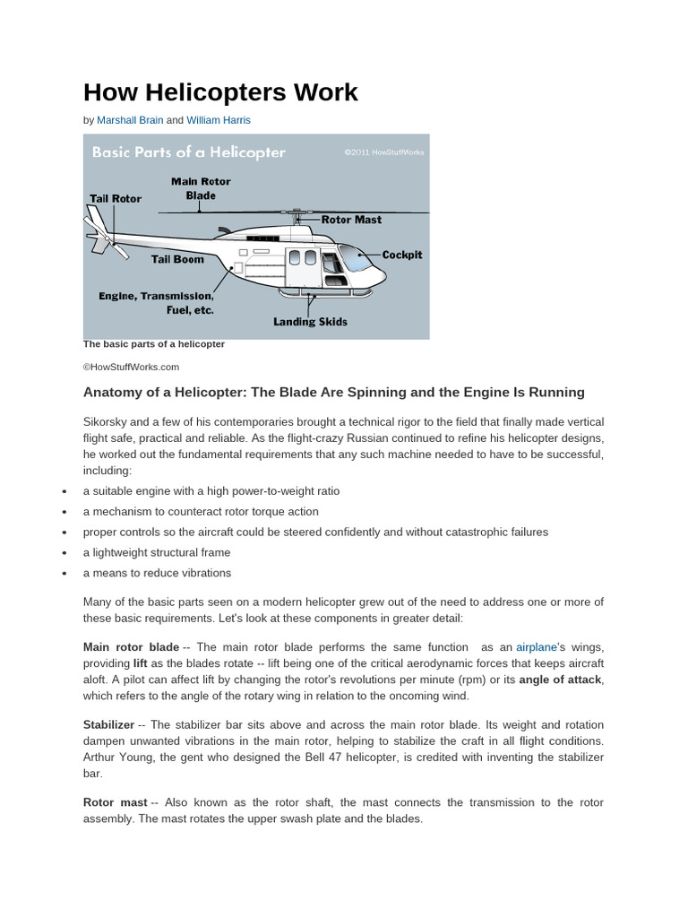 How Helicopters Work | PDF | Helicopter | Helicopter Rotor
