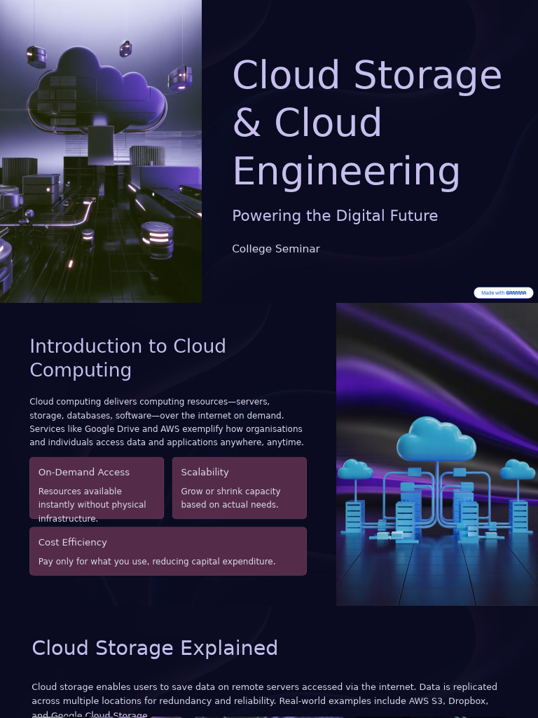 Cloud Storage and Cloud Engineering | PDF | Cloud Computing | Scalability