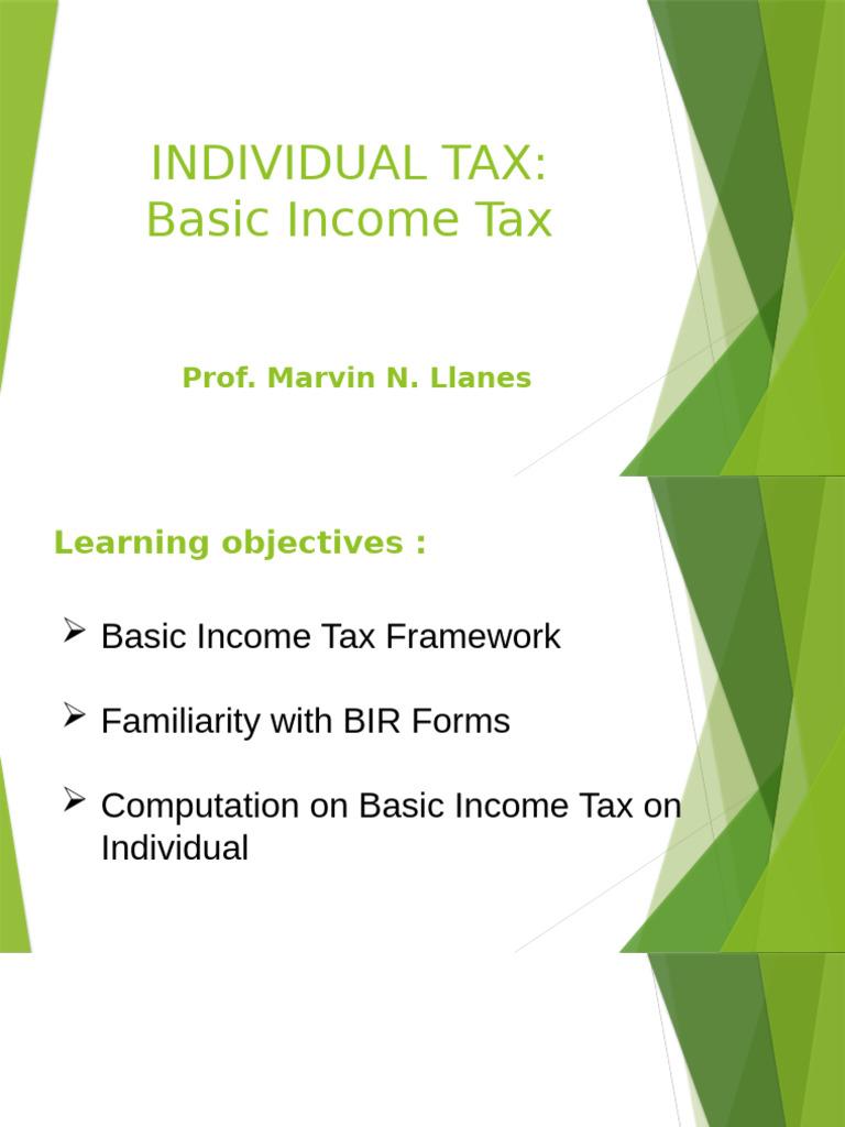 Individual Tax-Basic Income Tax | PDF | Taxes | Income Tax