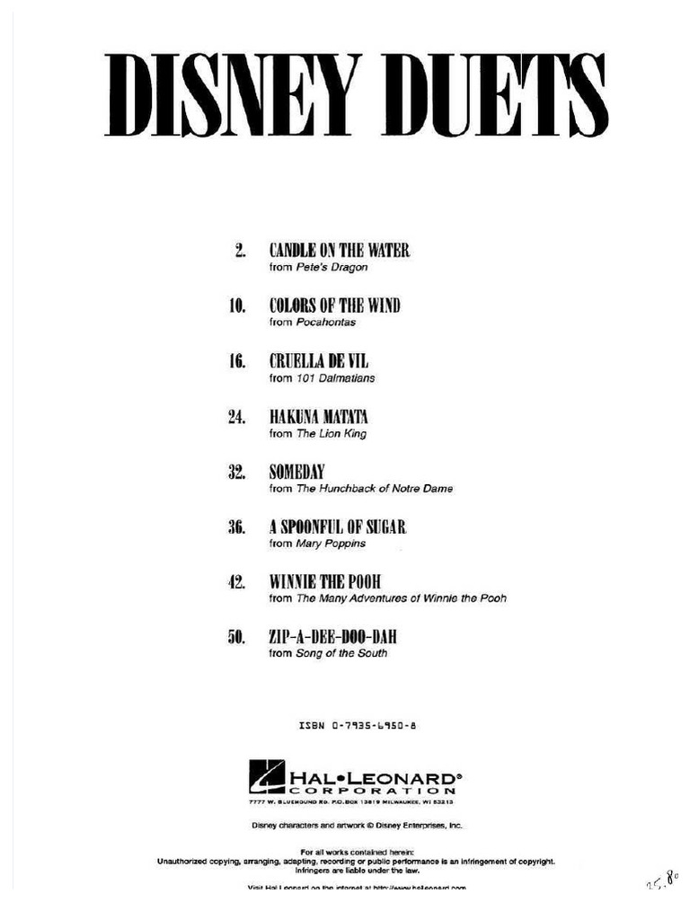 Disney Duets | PDF