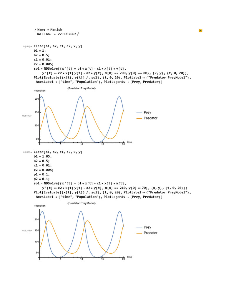 Exp 5 (Prey and Predator Model) | PDF | Organisms | Pest Control