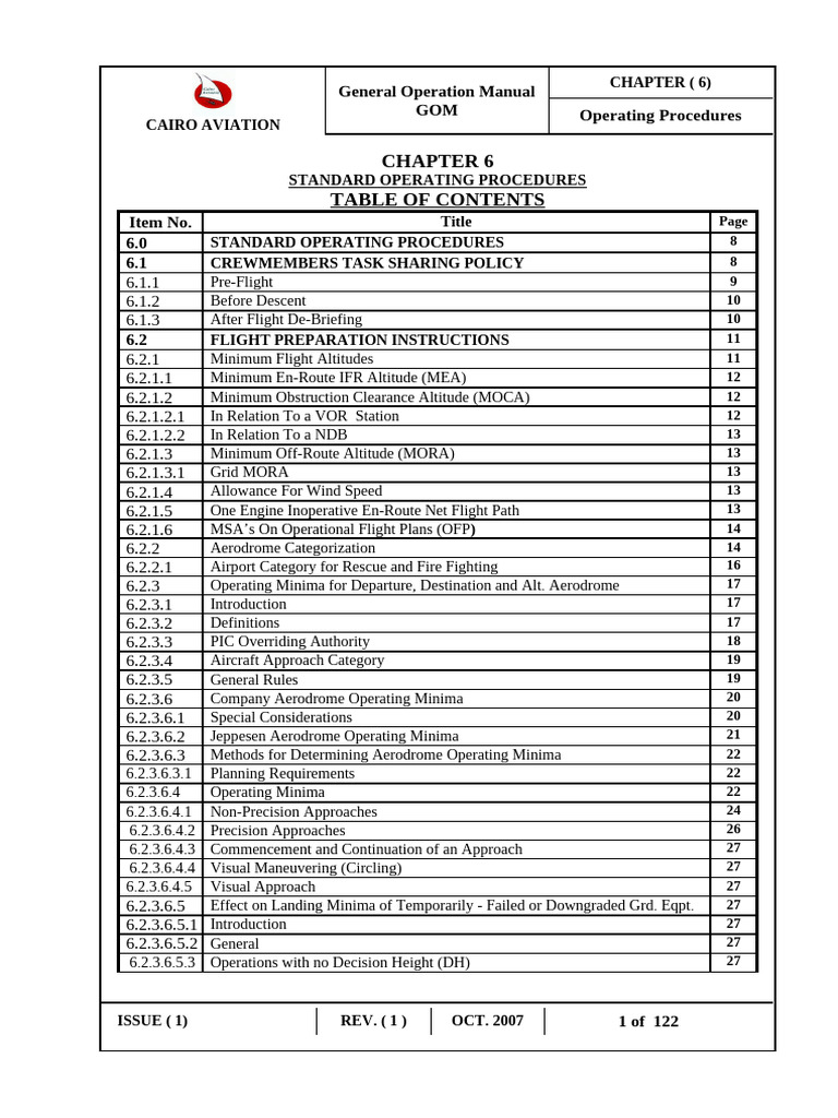 Cairo Aviation Standard Operating Procedures | PDF | Instrument Flight ...