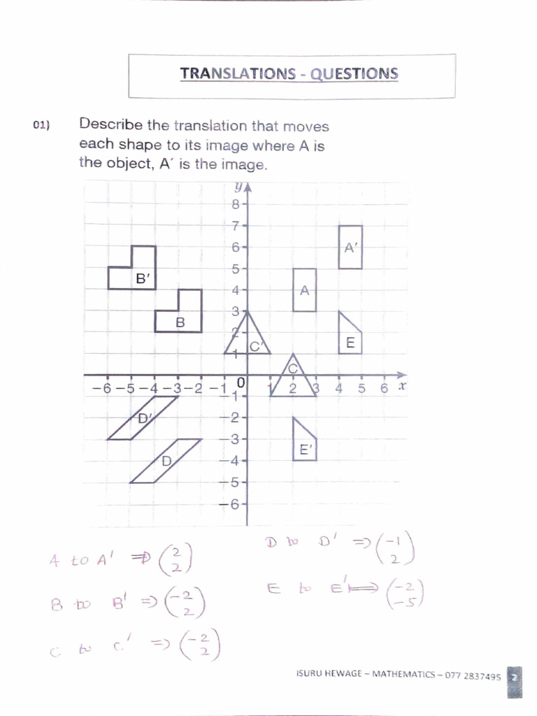 Transformations Introduction Grade 09 Edexcel Answer Script TRN | PDF | Euclidean Geometry ...