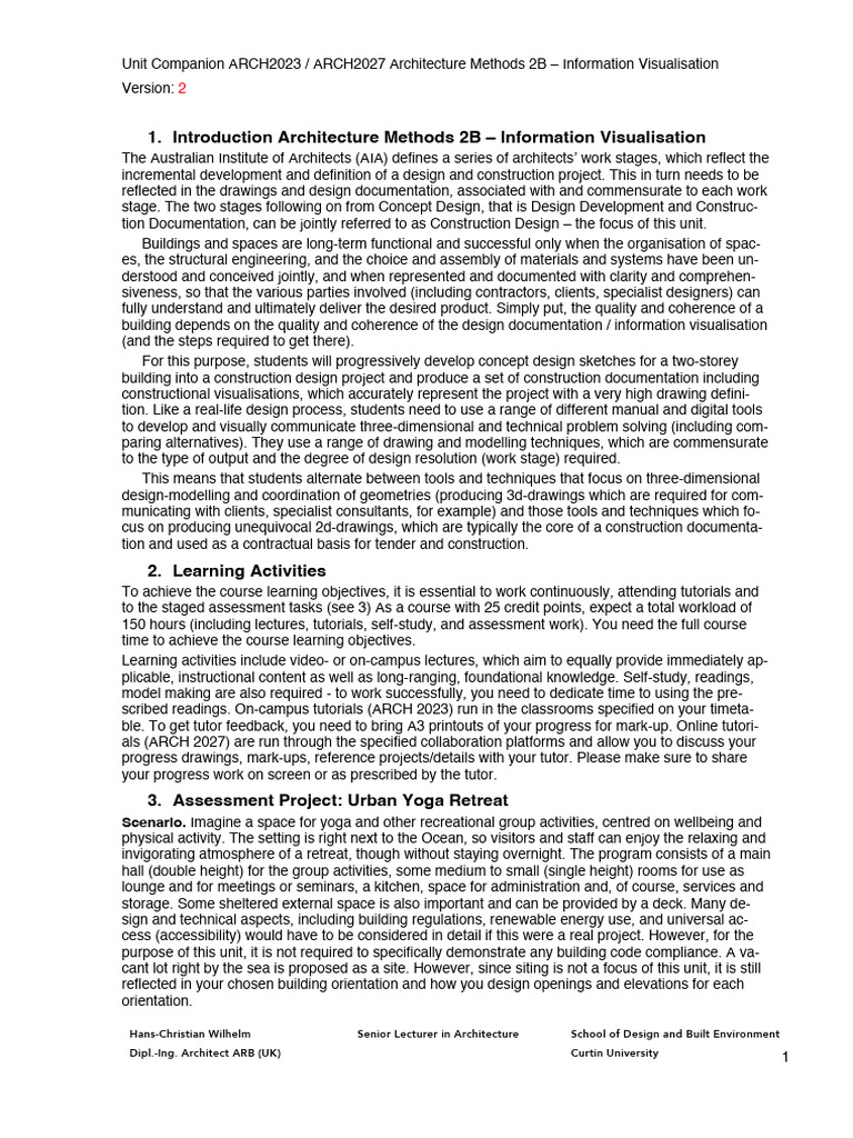 25 Sem2 ARCH2023 Unit Companion+Sketches 2 | PDF | Framing ...