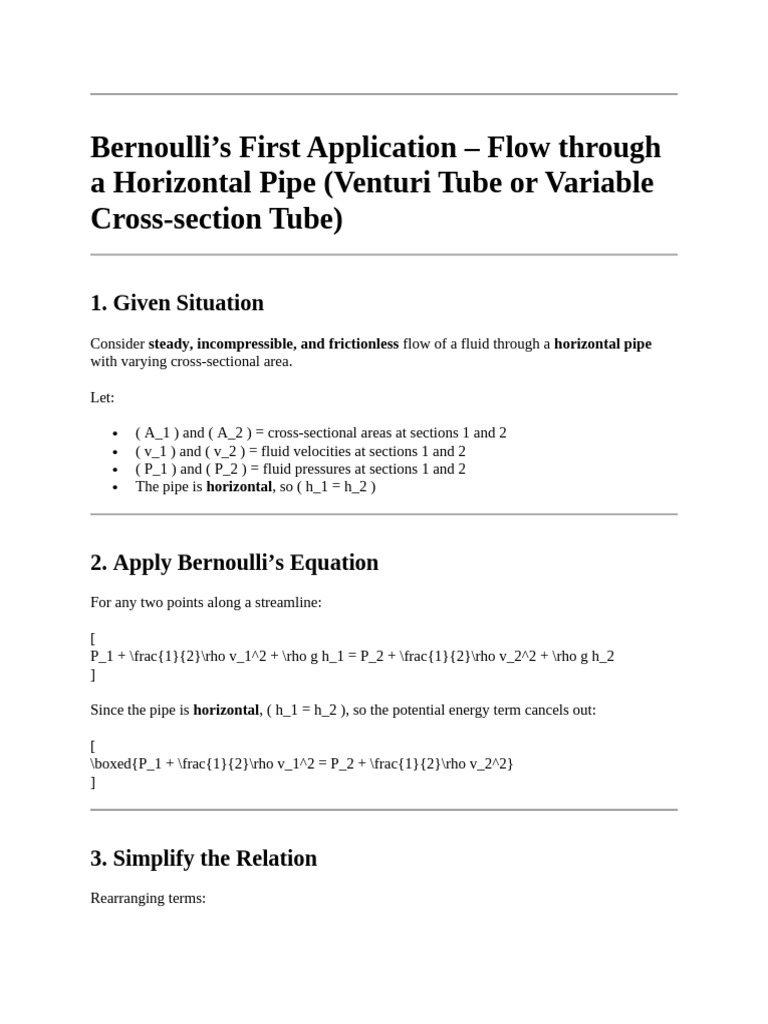 3 Bernoullis 1st Applicaion | PDF