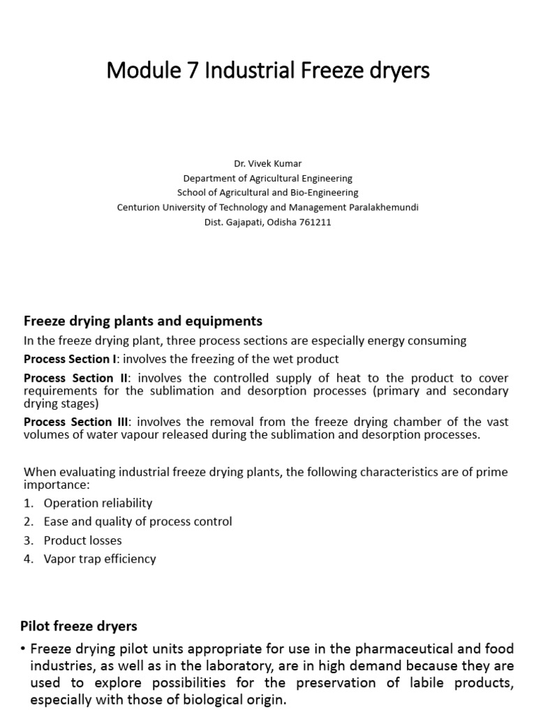 Module 7 Industrial Freeze Dryers | PDF | Industrial Processes ...