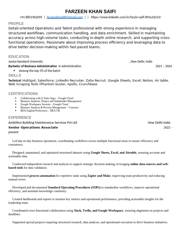 Rishabh Mishra - Resume Template | PDF | Business Analysis | Automation