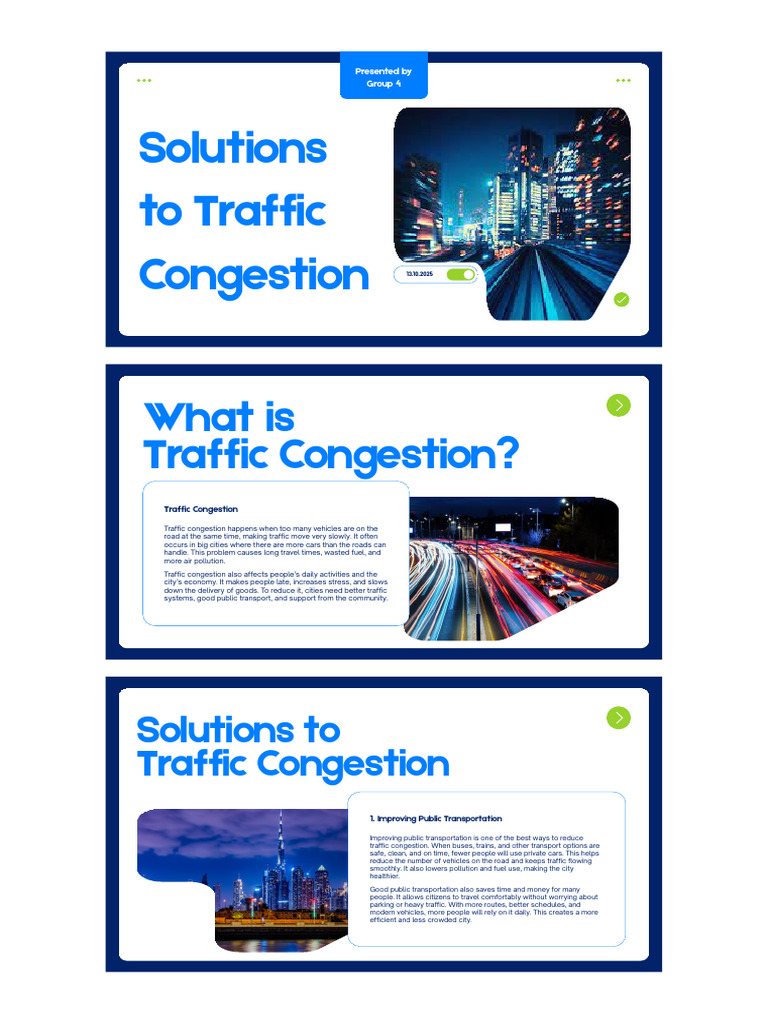 Solutions to Urban Traffic Congestion | PDF | Traffic | Traffic Congestion