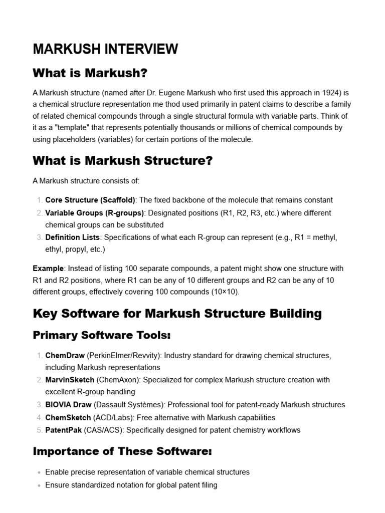 Markush Interview | PDF | Databases | Chemical Substances